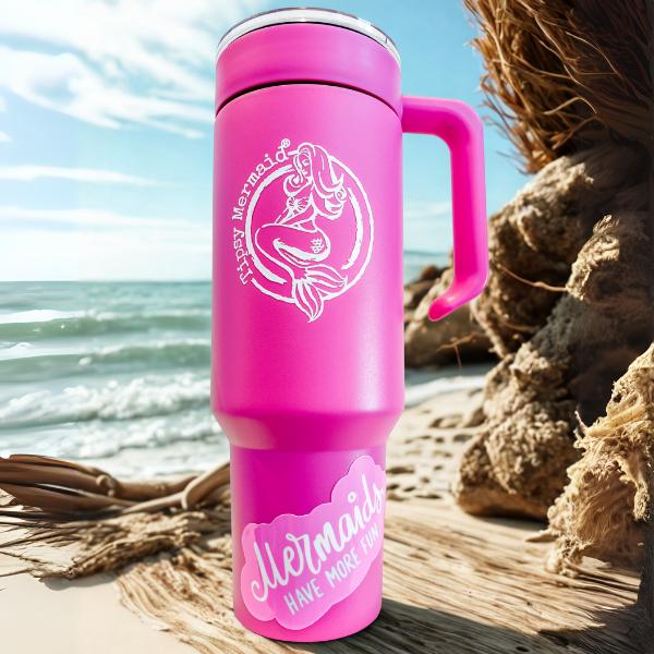 Tipsy Mermaid® 40 oz Pink Tumbler – Mermaids Have More Fun – $35.99 ...