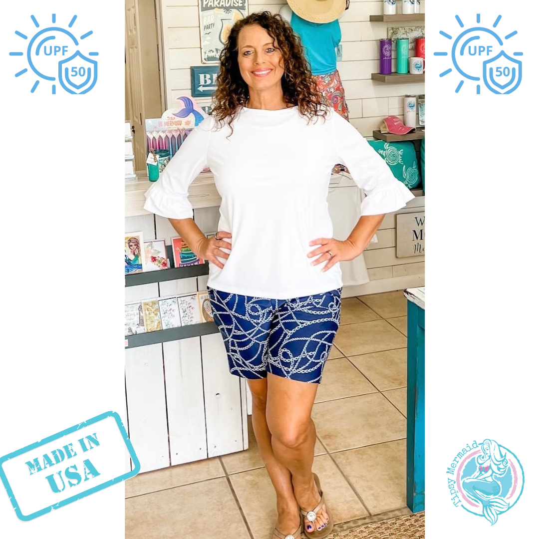 Tipsy Mermaid Splash Top White | Coastal Clothing, Home Decor and Fun Gifts