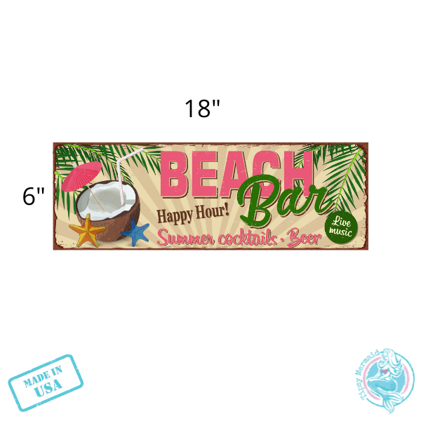 Retro Beach Bar Sign | Coastal Clothing, Home Decor and Fun Gifts