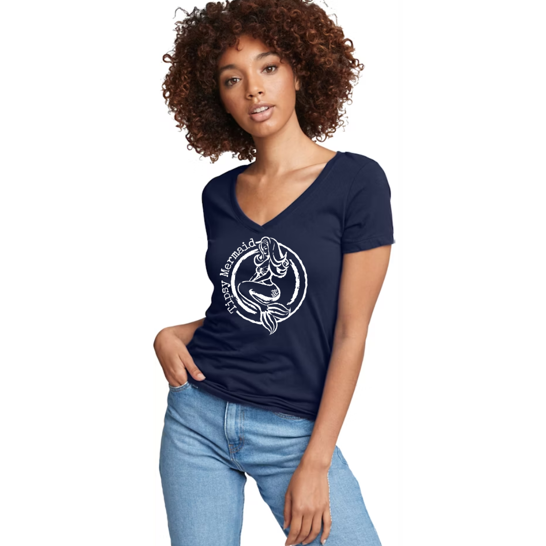 Tipsy Mermaid V Neck Midnight Navy | Coastal Clothing, Home Decor and ...
